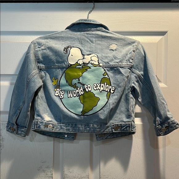Zara | Jackets & Coats | Zara Kids Snoopy Peanuts Big World To Explore ...